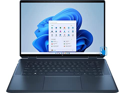 HP 2022 Spectre x360 2-in-1 16" 3K+ Touchscreen 400 nits Laptop, Intel Core i7-12700H, 16GB RAM, 1TB PCIe SSD, Iris Xe Graphics, 5MP IR Camera, Windows 11, Blue, 32GB USB Card