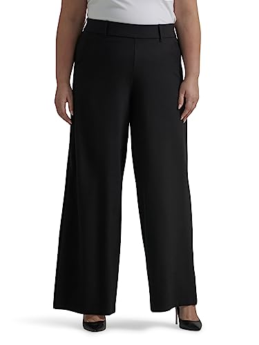 Lee Women's Size Ultra Lux Comfort Any Wear Wide Leg Pant, Unionall Black, 16 Plus