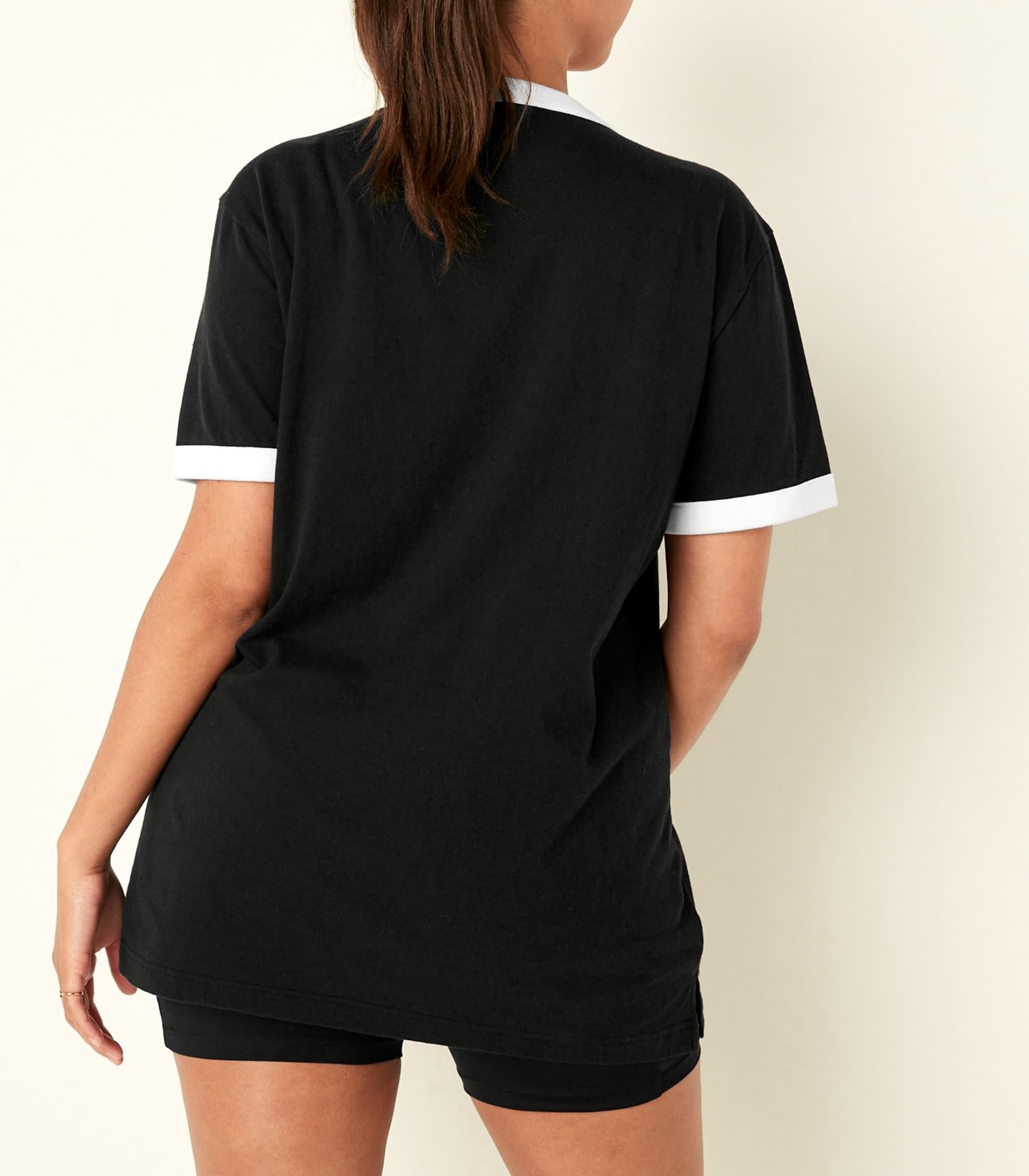 Victoria's Secret Women's PINK Logo Short Sleeve T-Shirt, Women T Shirt, Black Script, (XL)