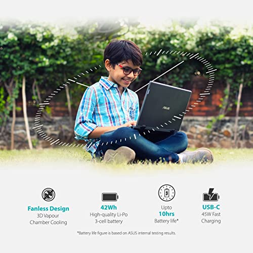 2022 Newest ASUS Military-Grade Student Laptop, 11.6" HD Certified Eye-Care Display, Intel Dual-Core Processor, 4GB RAM, Ethernet Port, Spill-Resistant Keyboard, Win10 Pro (256GB Storage) (Renewed)