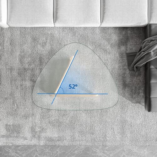 Rimdoc Noguchi Table Triangle Glass Coffee Table Vintage Glass End Table, Solid Wood Base & Triangle Clear Glass Top Modern End Table for Living Room, Patio, Study