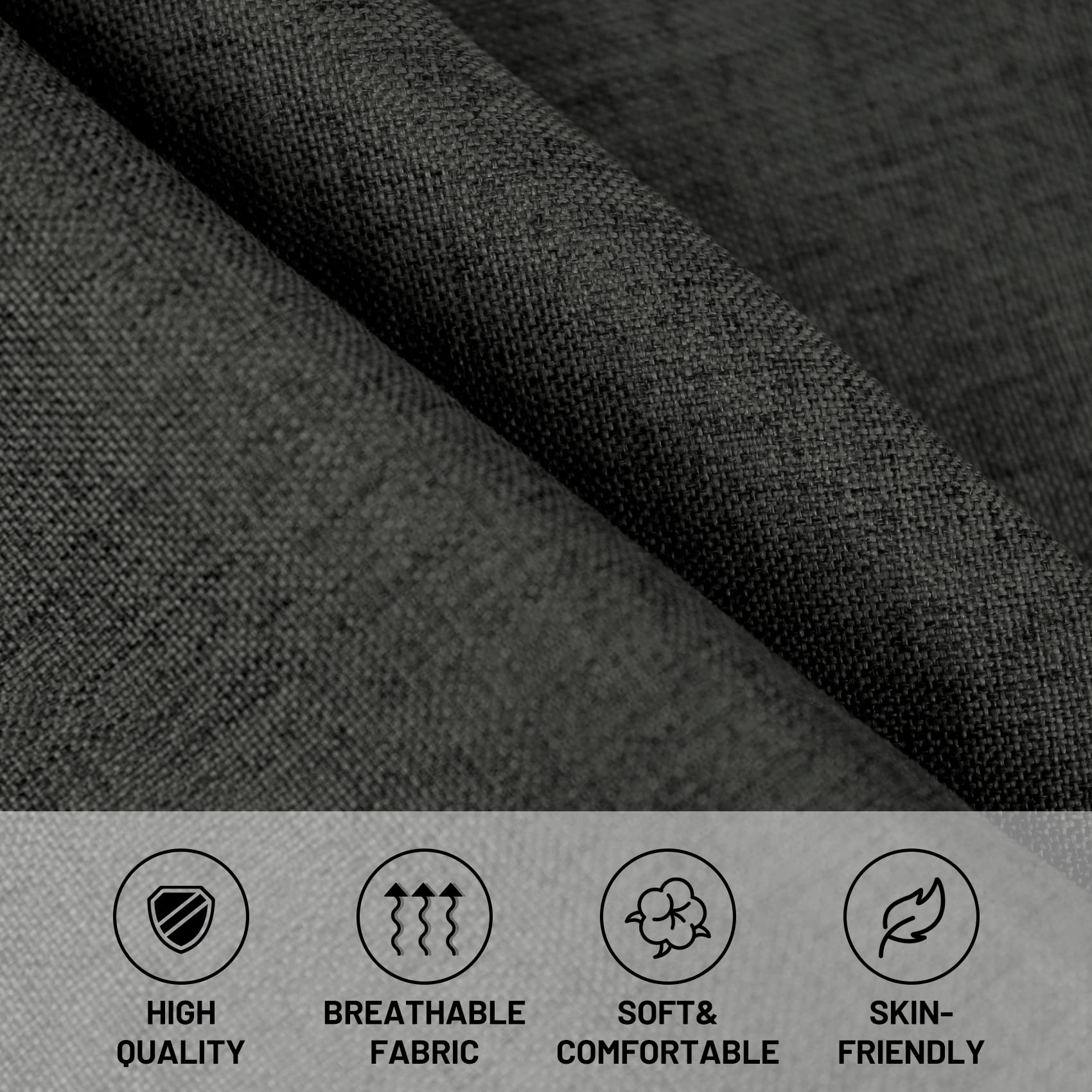 Lokex Bench Cushion,36x14 Inch Non-Slip Durable Bench Cushions for Indoor Furniture,Window Seat Cushions Indoor with Ties,Dark Gray