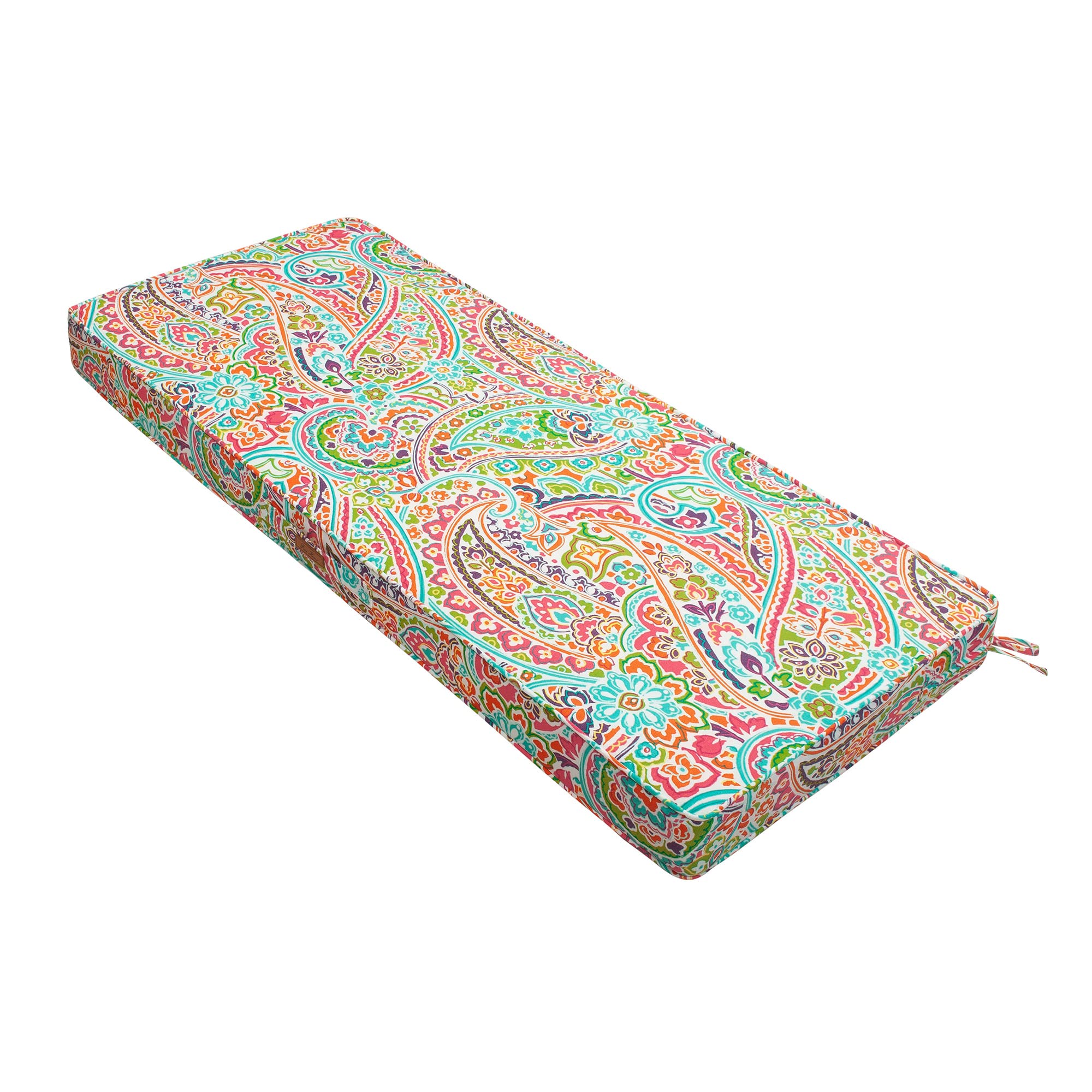 FUNHOME Outdoor Bench Cushion Water-Repellent, 48 x 18 Inch Bench Cushions for Outdoor Furniture, Settee Cushions with Handle and Straps, Patio Couch Cushion 1 Pack, Melora Paisley