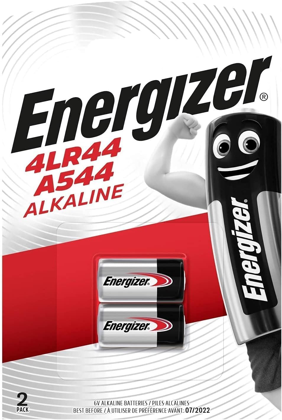 Energizer 4LR44 Alkaline Battery - Energizer 4LR44 Battery 6V; 92MAH; 13X25mm Alkaline for Burglar Alarms etc. (PX28) (A544) (4G13)