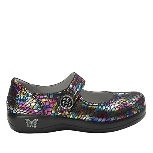 Alegria Kourtney Mary Jane Women's Comfort Shoes Minnow Rainbow Vegan Leather 9.5-10 M US