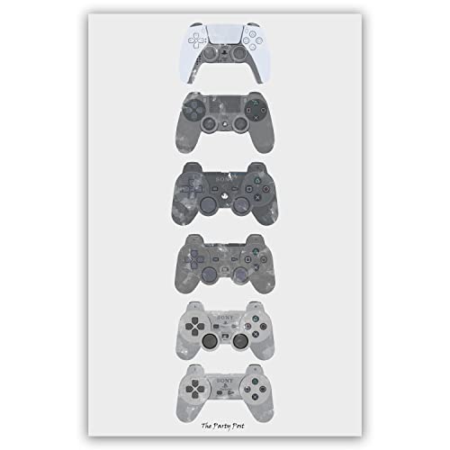 PS Controller Evolution Poster for Gaming Room Wall Decoration. History of PS Controllers Art Poster for Gamers. Teen Bedroom or Living Room Walls Decor Gift for Man and Woman. 11x17 Laminated Print