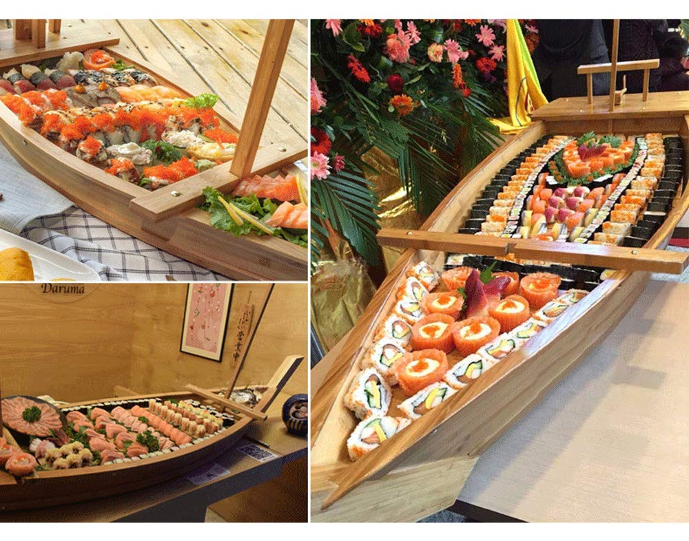 BIPEGE Wooden Sushi Boat Serving Tray, 28 Inch Sushi Plate for Restaurant or Home, Large Size Sushi Tray Serving Boat Plate for Restaurantware (71cm/28inch)