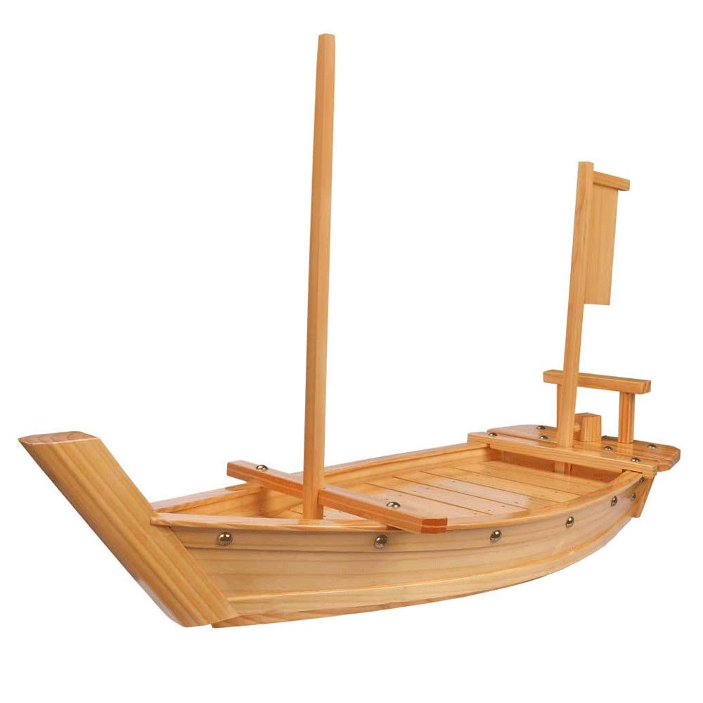 BIPEGE Wooden Sushi Boat Serving Tray, 28 Inch Sushi Plate for Restaurant or Home, Large Size Sushi Tray Serving Boat Plate for Restaurantware (71cm/28inch)