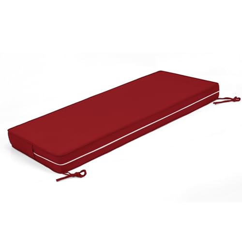 ROFIELTY Bench Cushion,42x18 inch Durable Outdoor Cushions with Handle for Indoor/Outdoor, Garden Bench, Patio Seating and Swing Chair(Red)
