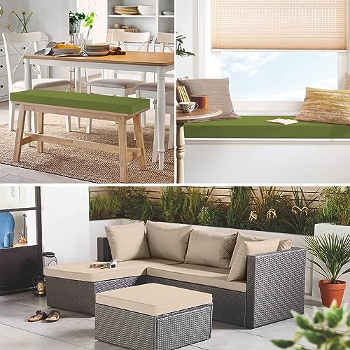 Millsilo Custom Bench Cushions for Outdoor Indoor, Personalized Furniture Bench Chair Cushion, Custom Window Seat Cushions, Sofa Couch Cushion, Optional Fabric, Piping and Non-Slip Bottom and Straps