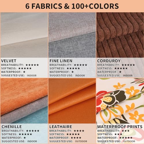 Millsilo Custom Bench Cushions for Outdoor Indoor, Personalized Furniture Bench Chair Cushion, Custom Window Seat Cushions, Sofa Couch Cushion, Optional Fabric, Piping and Non-Slip Bottom and Straps