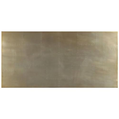 Acme Jennavieve Rectangle Writing Desk with Metal Base in Gold Aluminum