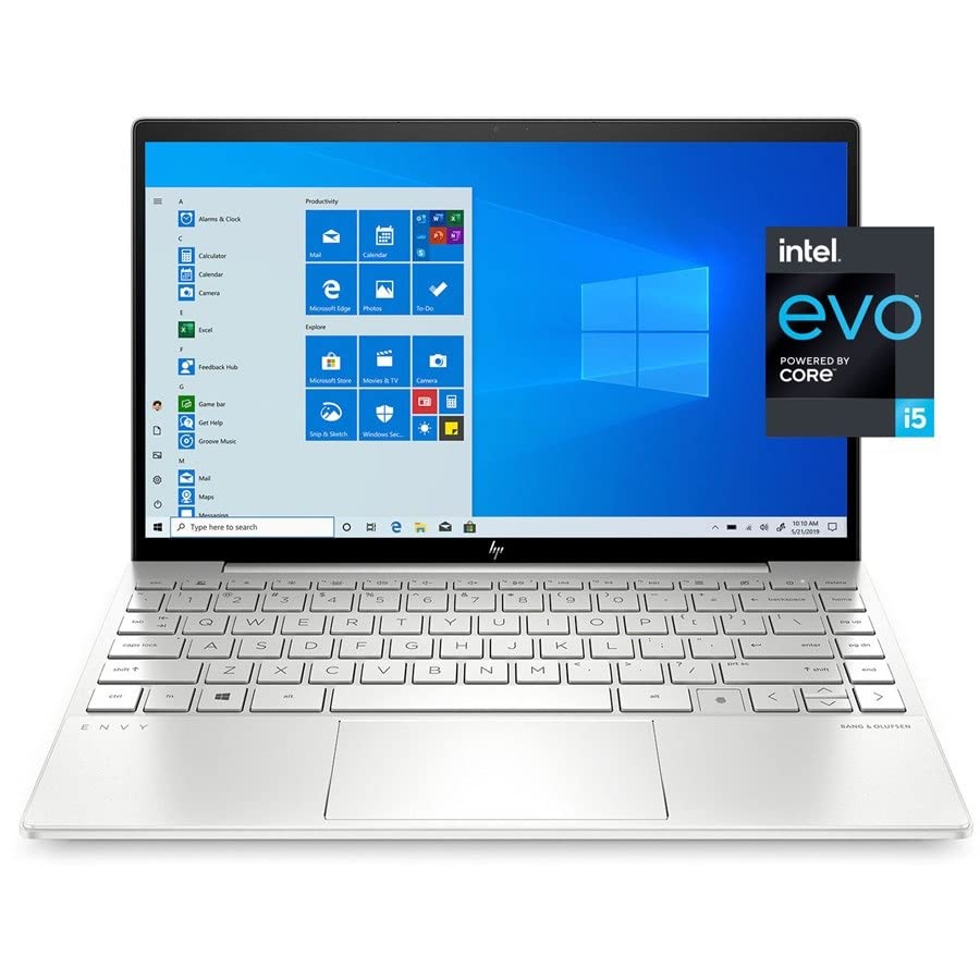 HP Newest Envy 13.3" IPS FHD Laptop, Intel 4-Core i5-1135G7, Iris Xe Graphics, 8GB DDR4 256GB NVMe SSD, WiFi 6, Type-C, Webcam, Backlit Keyboard, Fingerprint, Windows 10 Home (13-BA1047WM, Silver)