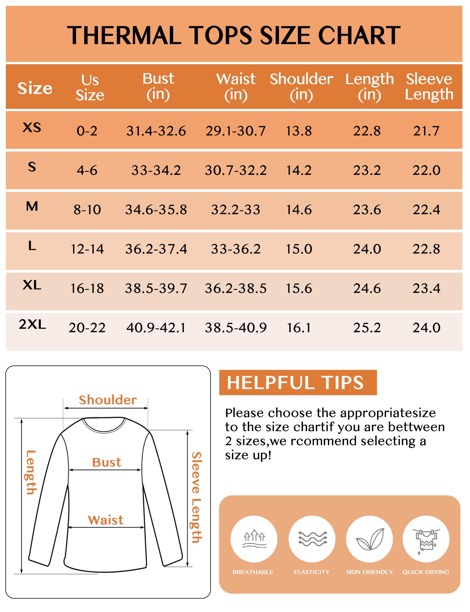 Women's Long Sleeve Thermal Underwear Lightweight Compression Baselayer Shirt Women Clothing Premium Comfort Winter Tops Black