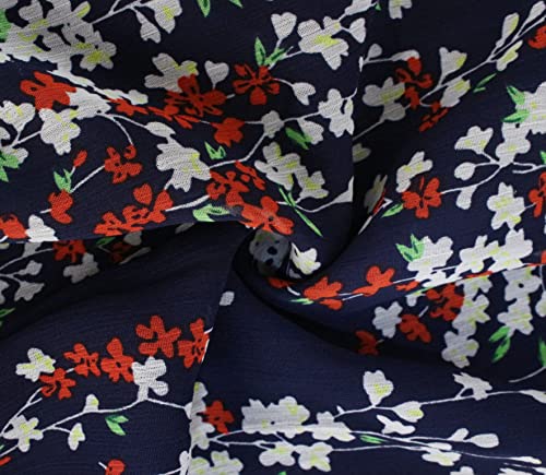 MOPOOGOSS Womens Junior Casual Summer Spring Ruffle Elegant Floral Long Sleeve Sexy V Neck Cute Chiffon Boho Beach Tunic Swing A Line Flowy Long Beach Casual Dresses for Women Navy M