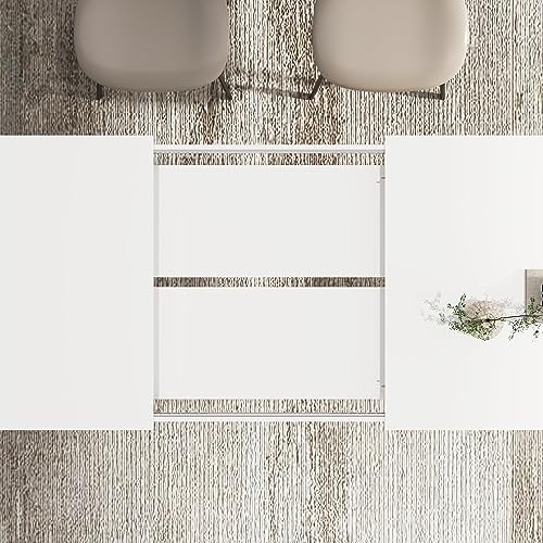Fingertip WD Extendable Dining Table for 6-10 Person, Wooden Dining Room Table, Modern Extendable Table for Gatherings, Meeting for Small Kitchens, Dining Office Areas(White)