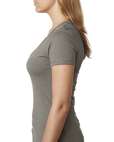 NEXT LEVEL APPAREL Womens CVC Deep V Tee (6640) Warm Gray l