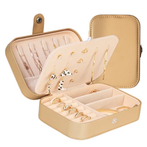 Quatish Travel Jewelry Case, Jewelry Travel Organizer, Portable Small Jewelry Box for Women, Mini Jewelry Case for Wedding, Traveling, Christmas Gift for Teen Girls