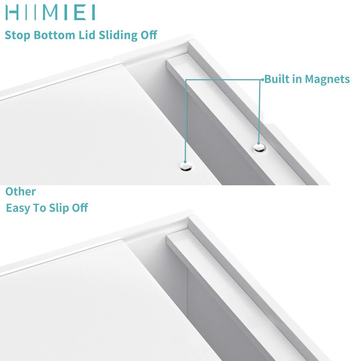 HIIMIEI Tissue Box Cover, Acrylic Tissue Holder Napkin Dispenser for Home Office Restaurant Desk Decor, White Rectangular 9.8x5.1x4.5''