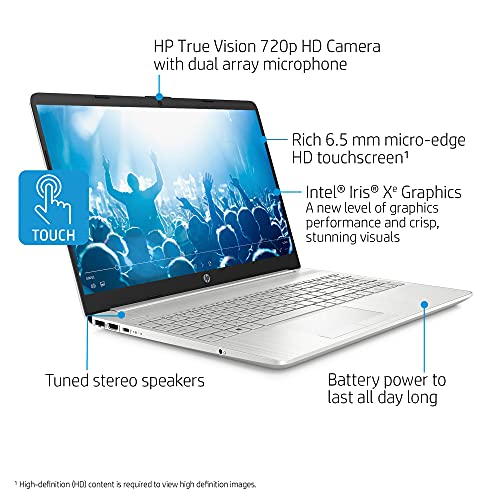 HP Newest Premium Laptop: 15.6" HD MicroEdge Touchscreen, 11th Gen Intel 4-Core i5-1135G7(Turbo Upto 4.2GHz), 16GB RAM, 1TB SSD, Iris Xe Graphics, WiFi, HDMI, Webcam, USB-C, Backlit-KYB, Win10H, TF