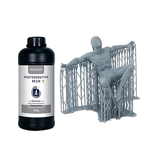 RICH-OPTO LCD 3D Printer Resin 1kg Rapid High Precision Quick UV-Curing Curing Photopolymer LCD 3D Printing Liquid Bluish Grey