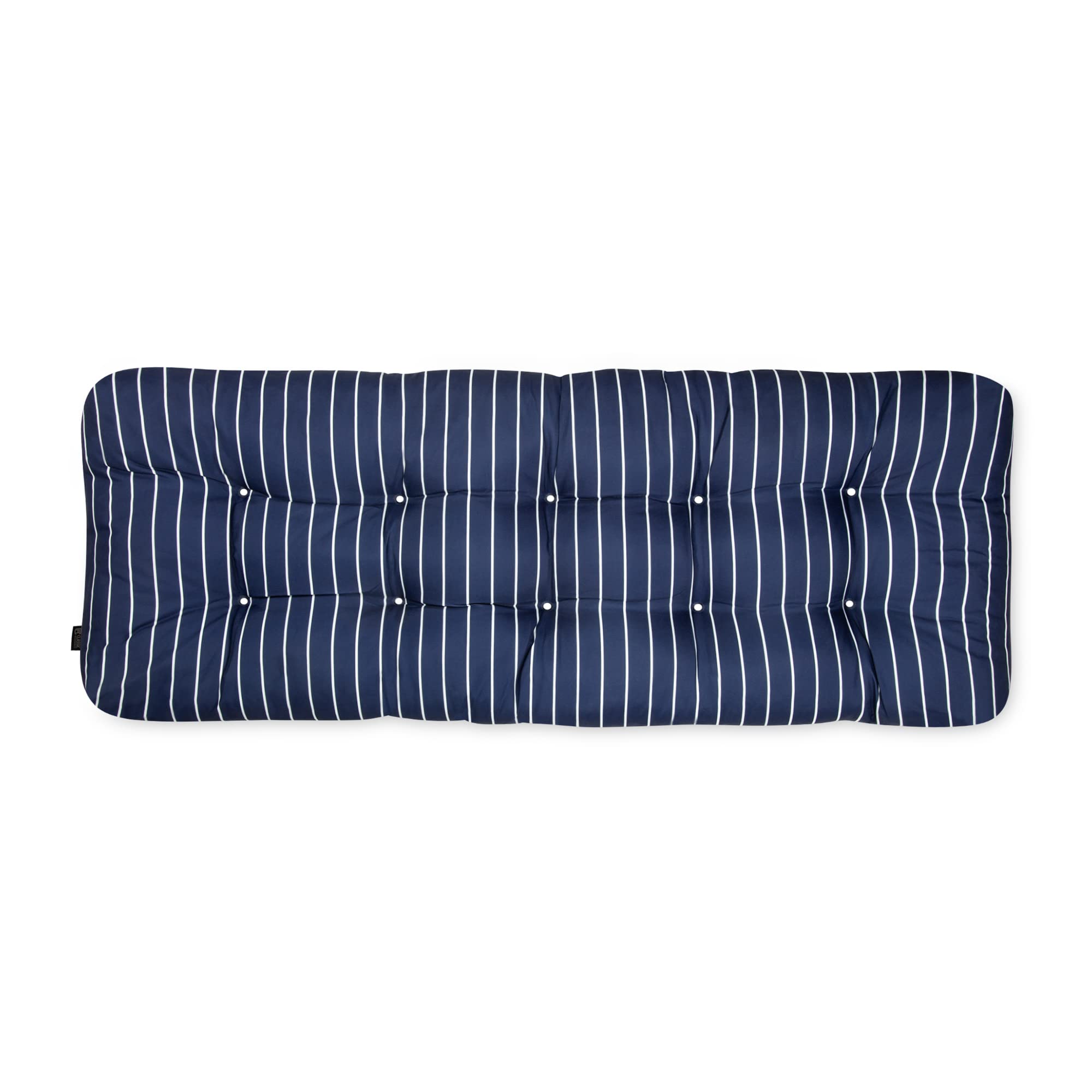 Classic Accessories Outdoor Bench Cushion, Classic Navy, Stripe, 54" W x 18" D x 5" Thick, Outdoor Bench, Bench Cushions, Outdoor Cushions