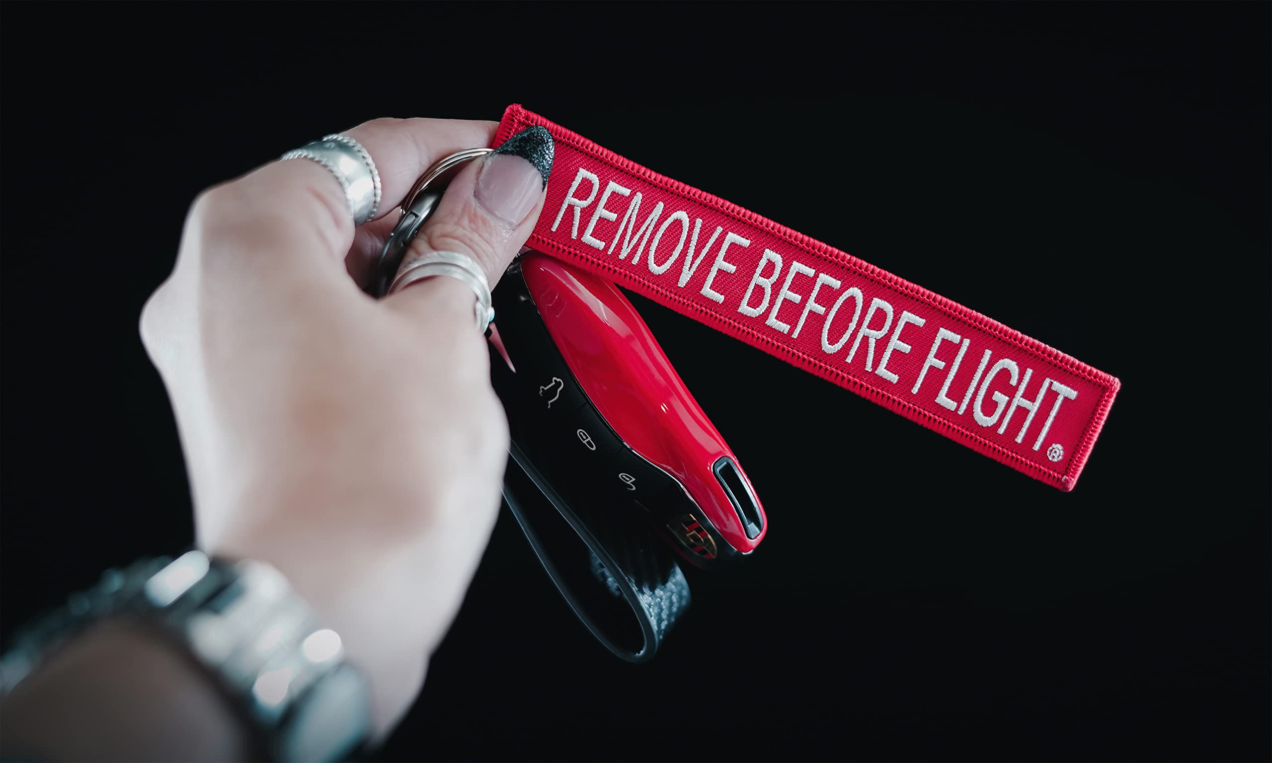 Apex Imports AIXEPA 3X Remove Before Flight Red/White Key Chain 5.5" x 1" Motorcycle ATV Car Truck Keychain