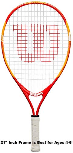 Generic Wilson US Open 21 Junior Tennis Racquet Bundled with a Red/White Wilson Advantage II Tennis Bag (Perfect for Beginner Players Age 5-6) Red/White Bag 21 Inch Racquet