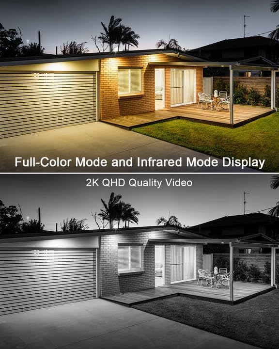 AMSEEN Solar Security Camera Wireless Outdoor with 360° Panoramic View, PIR Human Detection, 2K Night Vision, Spotlight and Siren, 2-Way Audio, Compatible with Alexa for Home Surveillance (C2-01)