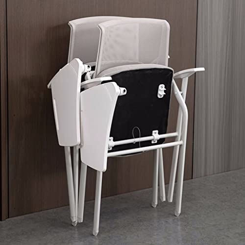 Office Products Foldable Office Conference Chair Training Chair with Writing Board Exam Chair Study Chair Mesh Chair with Armrests(Orange)