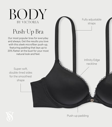 Victoria's Secret Body by Victoria Push Up Bra, Bras for Women, Beige Smooth, 34B