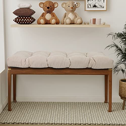 Focuprodu Bench Cushions. Non-Slip Pile Bench Cushion for Indoor and Outdoor in Multiple Scenarios.45x18 Inch Bench Cushion Ideal Cushion for Benches, Sofas and Raised Windows. (45x18x4, Beige)
