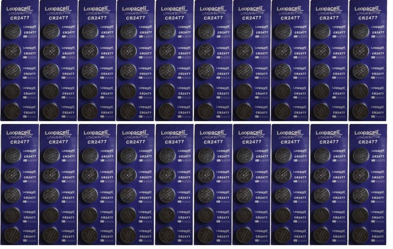 100 Loopacell CR2477 BR2477 DL2477 ECR2477 KCR2477 3V Lithium Cell Batteries