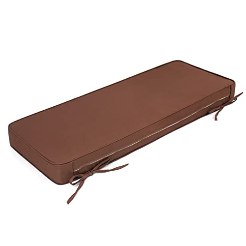 sutailocus Bench Cushion Double Piping Outdoor Bench Cushion,Custom Bench Cushions for Indoor/Outdoor Furniture, for Window/Piano/Porch Swing/Dining/Kitchen Bench (30x14x3, Brown)