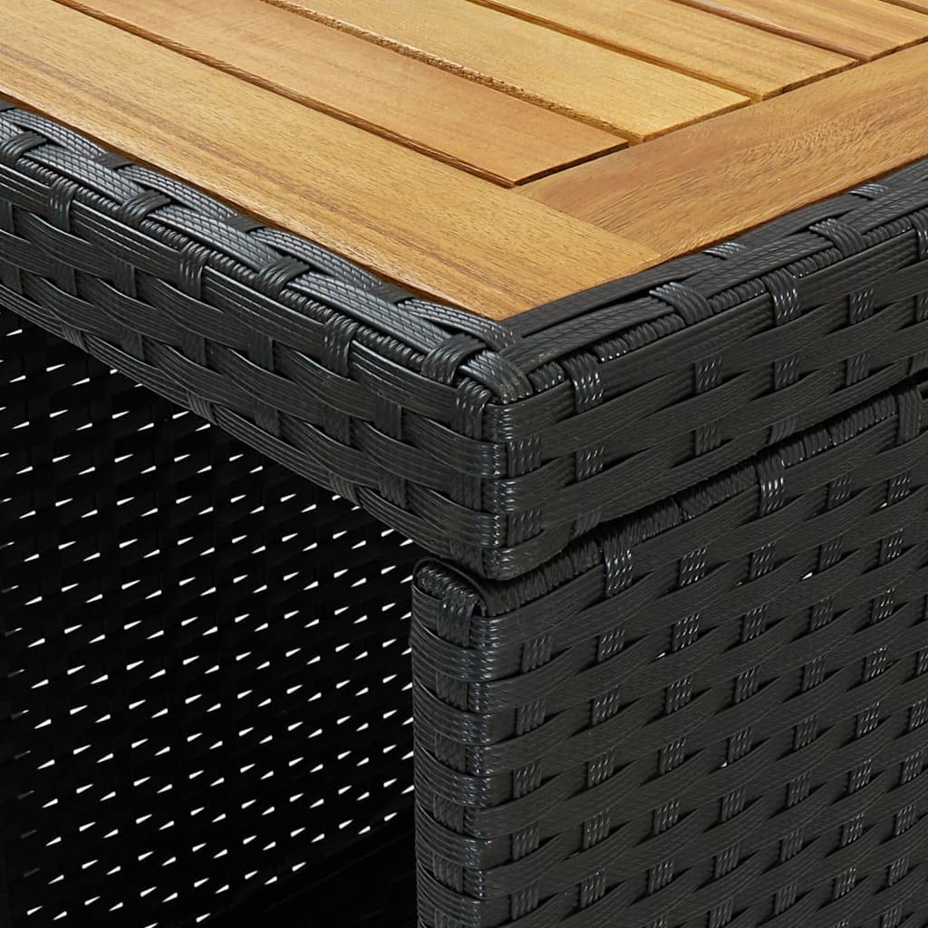 AJSEOYBS Bar Table,Bar Height Pub Table, Rectangle High Top Kitchen & Dining Tables,Indoor use,Bar Table with Storage Rack Black 47.2"x23.6"x43.3" Poly Rattan