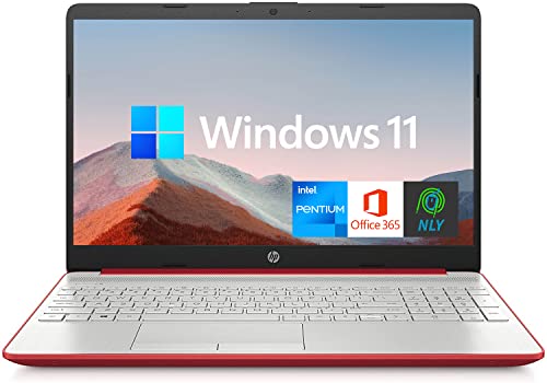 HP 15.6" Laptop with 1 Year Microsoft Office 365, Intel Pentium Quad-Core Processor, Webcam, HDMI, Wi-Fi, RJ-45 Ethernet Port, USB Type-C, Long Battery Life, NLY MP, Windows 11 (16GB RAM | 1TB SSD)