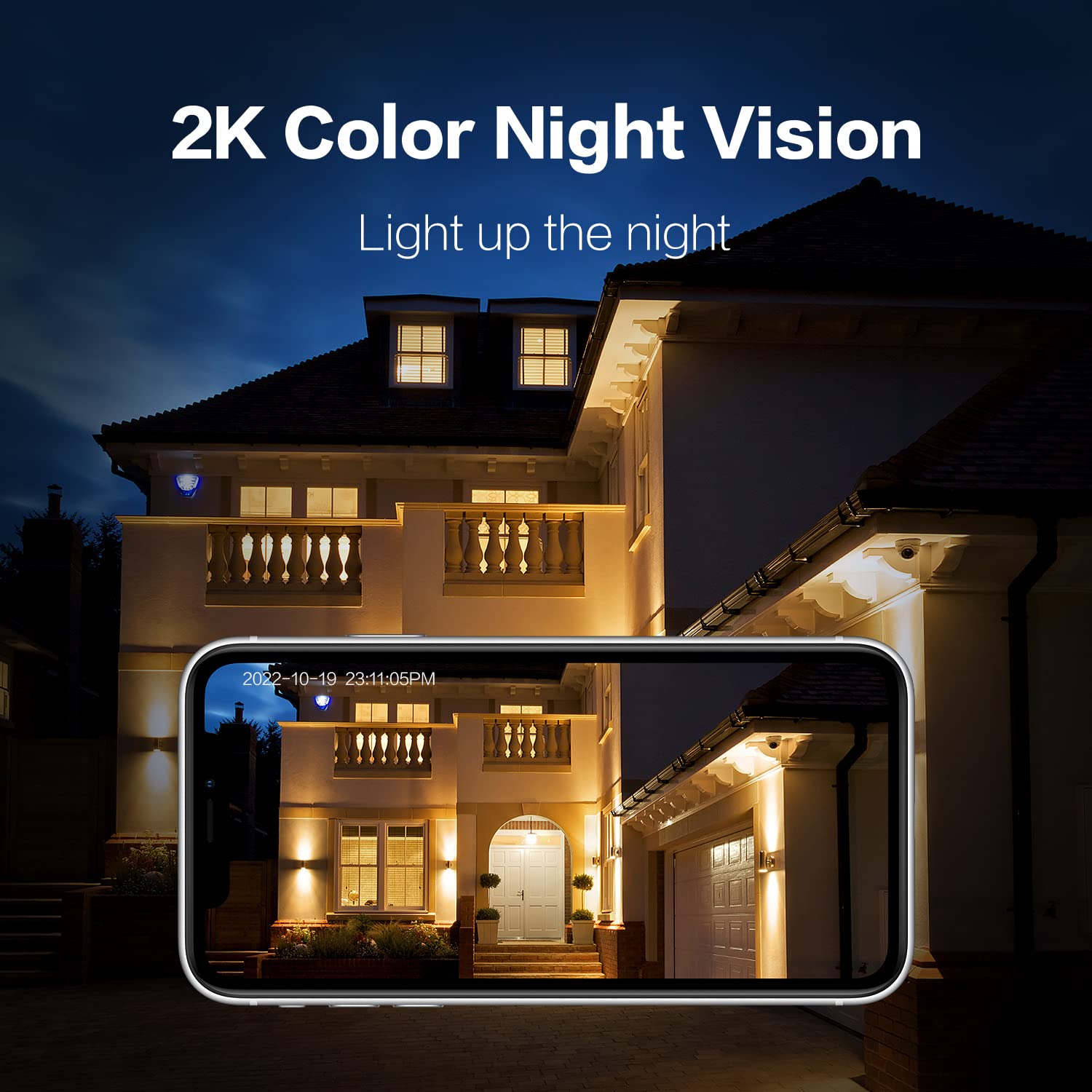 GMK Security Cameras Wireless Outdoor, 2K Pan-Tilt 360° View Battery Powered 2-Way Talk Outdoor Camera Wireless 3MP PTZ WiFi Surveillance Cam Cloud/SD Storage Color Night Vision Spotlight/Siren