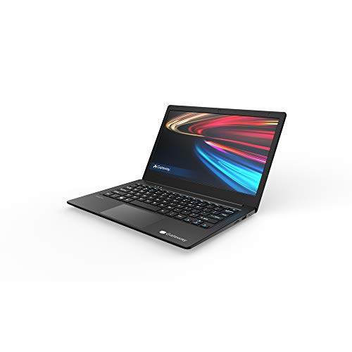 Gateway 14.1" Ultra Slim Notebook, FHD, Intel Celeron, Dual Core, 4GB 64GB, Tuned by THX Audio, Mini HDMI, Cortana, 1MP Webcam, Windows 10 S, Black (Renewed)