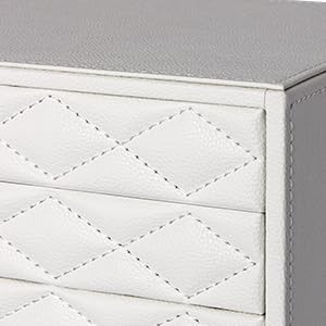 FEIYAN Extra Large Jewelry Box Organizer with 10 Drawers - Premium Faux Leather Storage Case & Velvet Lining | Modern Scandinavian Design for Rings, Necklaces, Earrings
