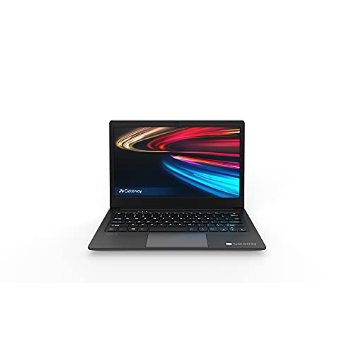 Gateway 14.1" Ultra Slim Notebook, FHD, Intel Celeron, Dual Core, 4GB 64GB, Tuned by THX Audio, Mini HDMI, Cortana, 1MP Webcam, Windows 10 S, Black (Renewed)