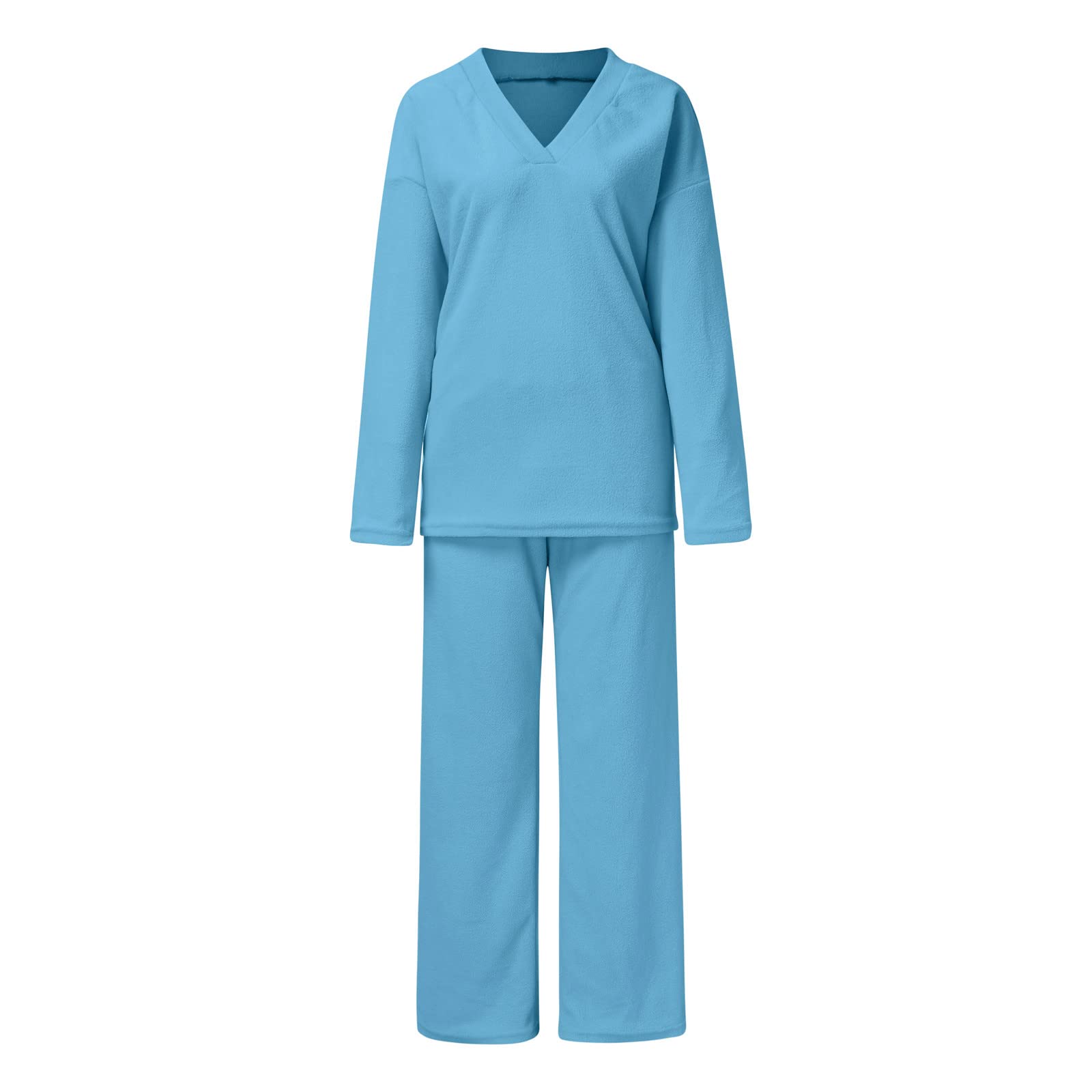 Aitaliwer Soft Sweatsuits For Women Set 2 Piece, Sweat Shirt And Pants Gym Training Wear Long Sleeve Pullover Sweatshirt Jogger Sweatsuit Blue,XX-Large