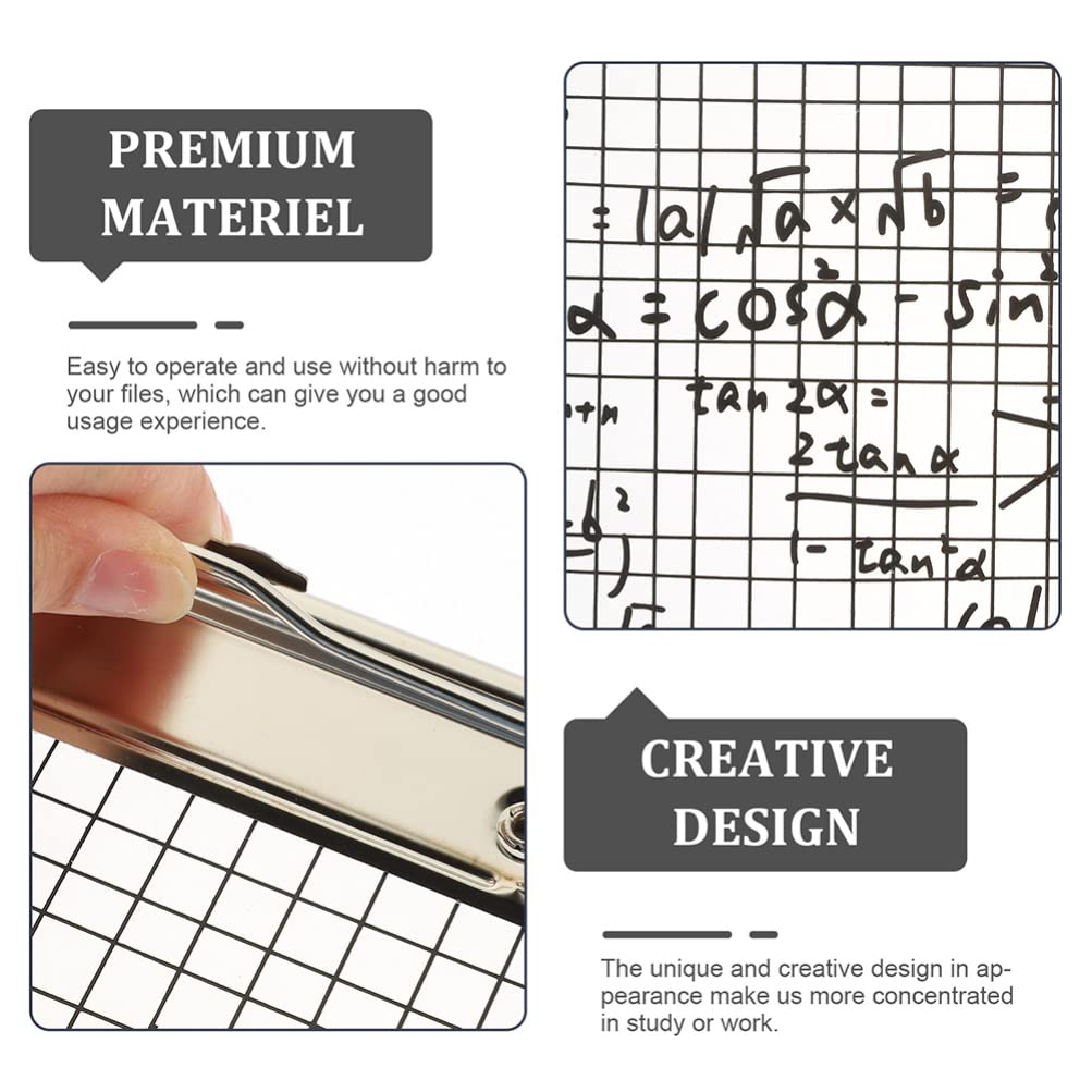 VOSAREA 2pcs Transparent Board Clip Document clipboard Office Supplies folders clipboard Standard Clip Sketch clipboard Clip hardboard Pocket Folder exam Paper Clips Acrylic Thin a4