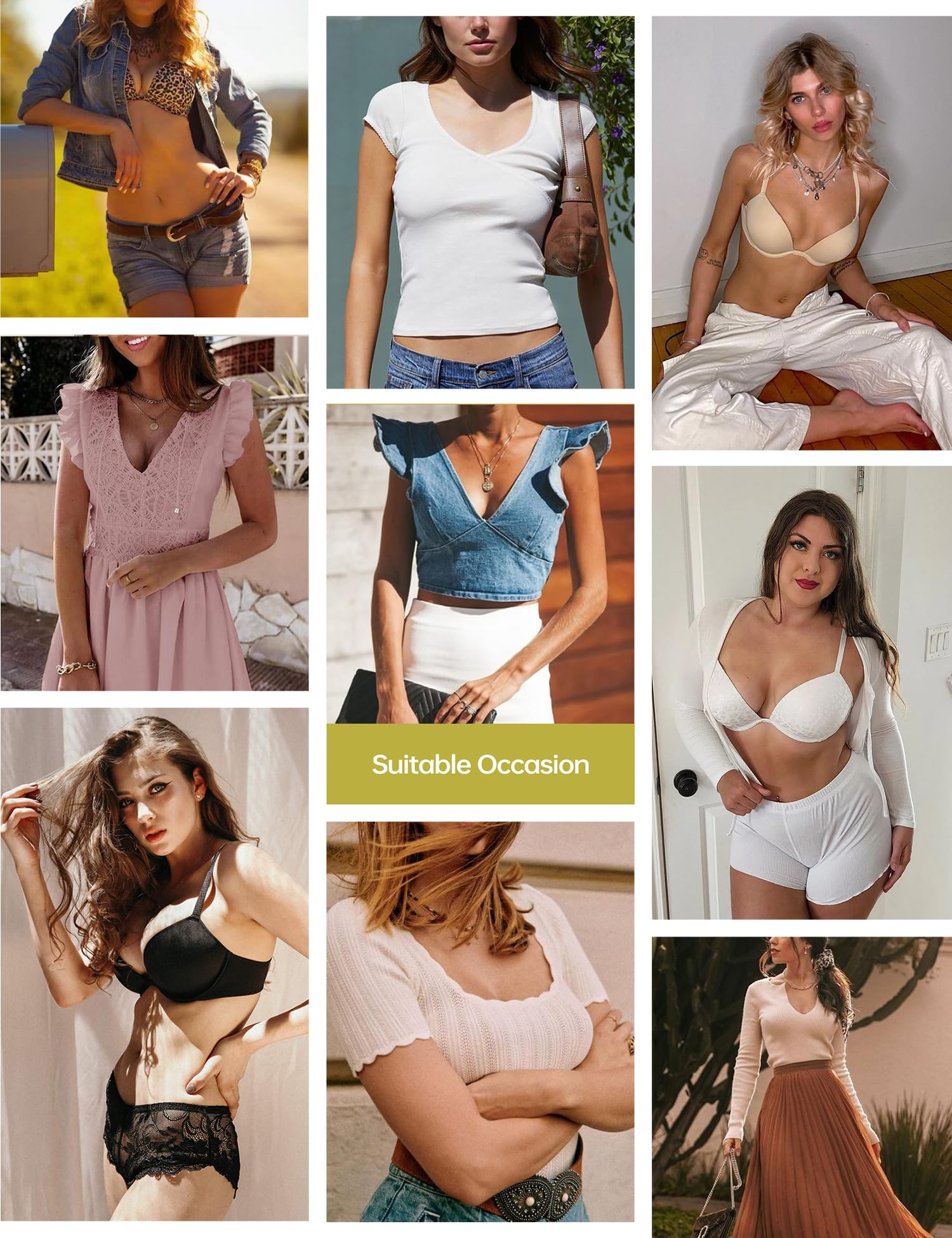 Wingslove Women's Push Up Bra Deep V Plunge Underwire T-Shirt Bra Multiway 2 Cups Up（Nude,32D