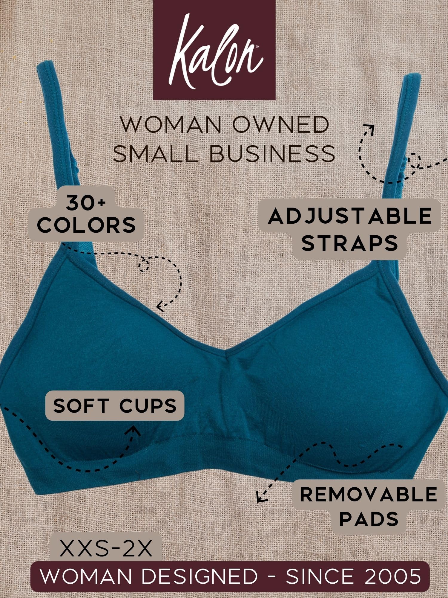 Kalon Women’s 4 Pack Demi Padded Bralette Wireless Comfortable Bra (M/L, Winter)