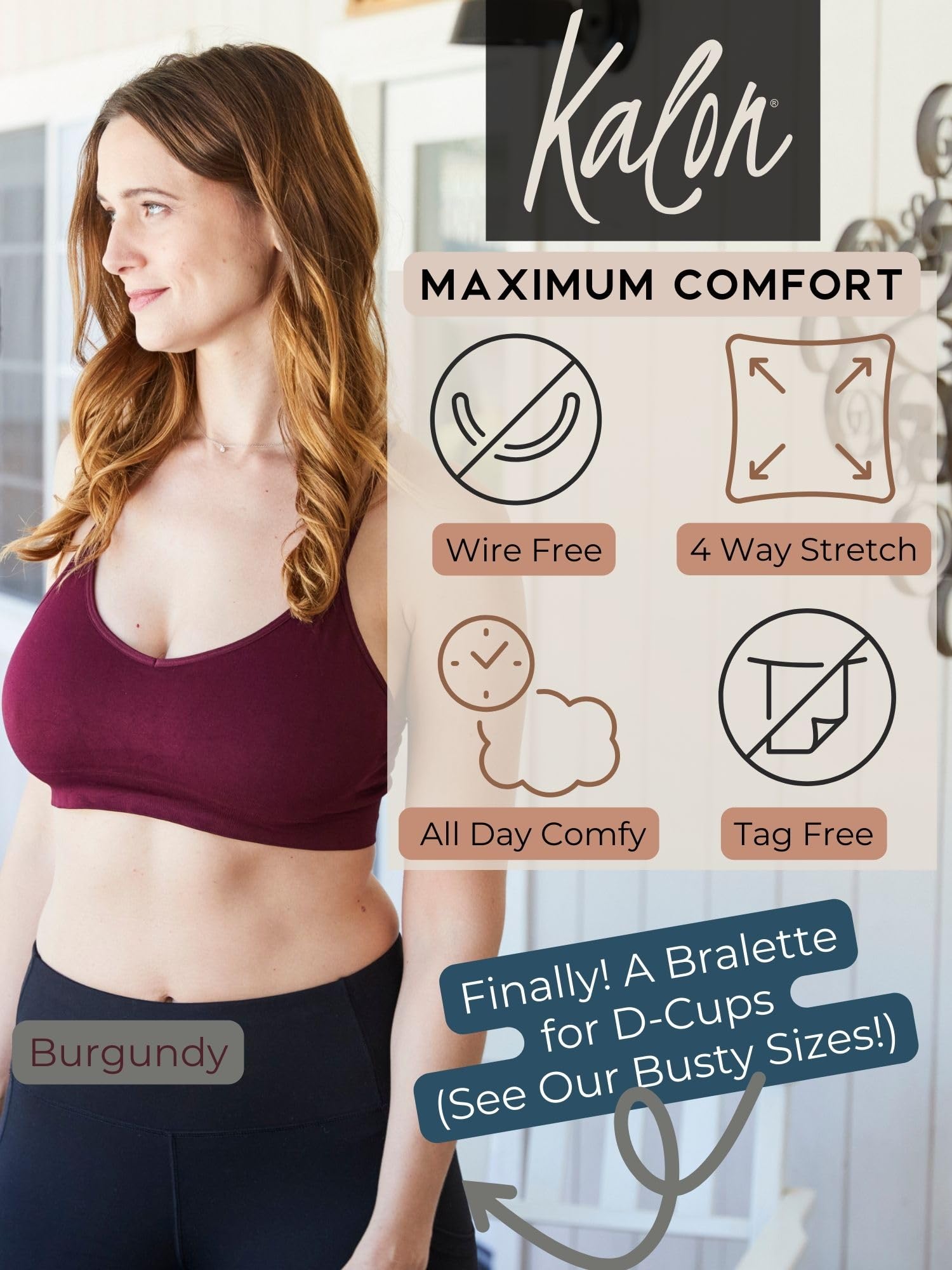 Kalon Women’s 4 Pack Demi Padded Bralette Wireless Comfortable Bra (M/L, Winter)