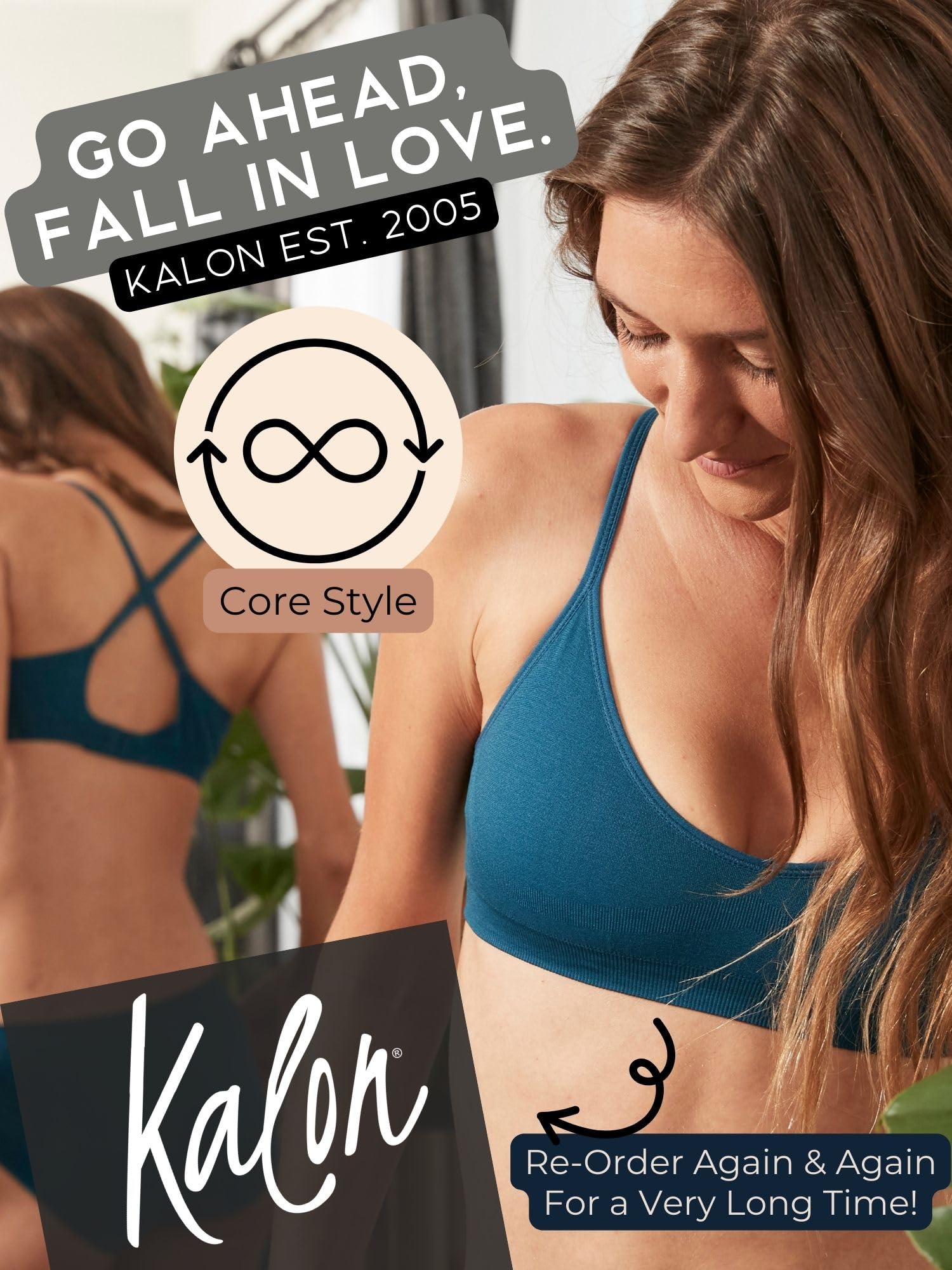 Kalon Women’s 4 Pack Demi Padded Bralette Wireless Comfortable Bra (M/L, Winter)