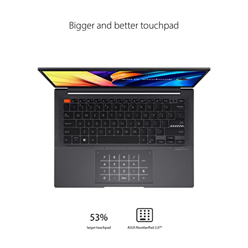 ASUS VivoBook S 14 OLED Slim Laptop, 14” 2.8K 16:10 Display, Intel Evo Platform, Intel Core i7-12700H CPU, 16GB RAM, 512GB SSD, Windows 11 Home, Indie Black, K3402ZA-DB74