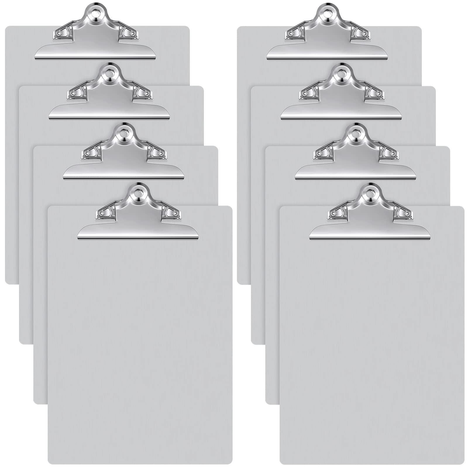 Mimorou 8 Pcs Metal Clipboard Heavy Duty Aluminum Clipboards 12 x 9 Inch Metal Clip Board with Low Profile Clip A4 Letter Size Document Holder for Office School Medical Jobsite Laboratory