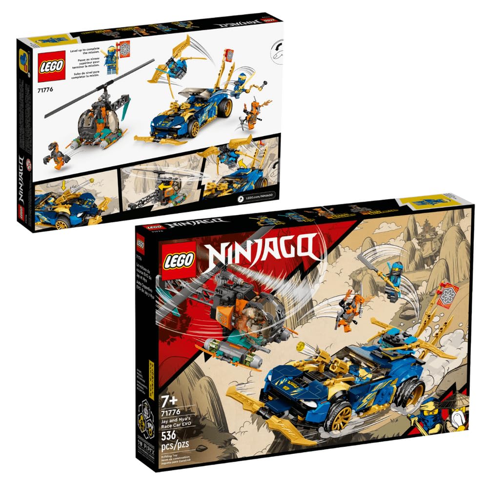 LEGO Ninjago Jay and NYA’s Race Car EVO 71776 Building Kit (536 Pieces)