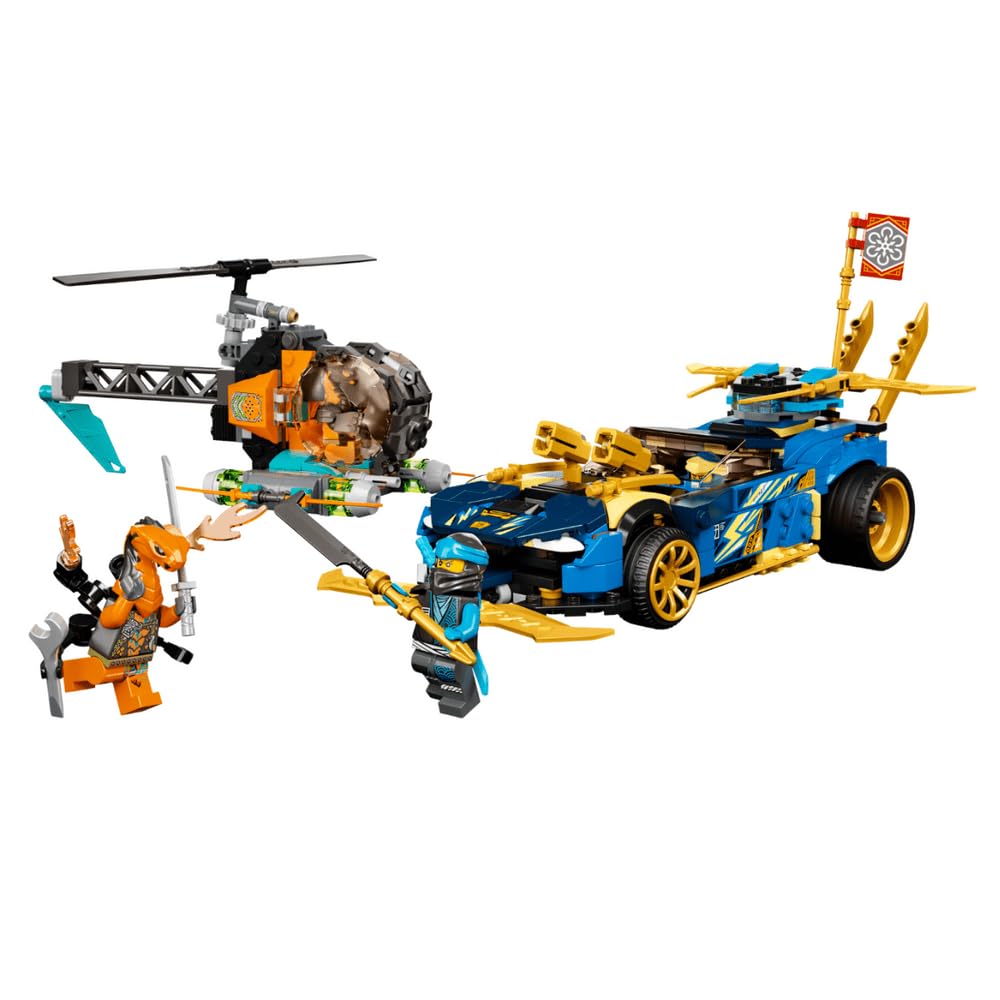 LEGO Ninjago Jay and NYAโs Race Car EVO 71776 Building Kit (536 Pieces)